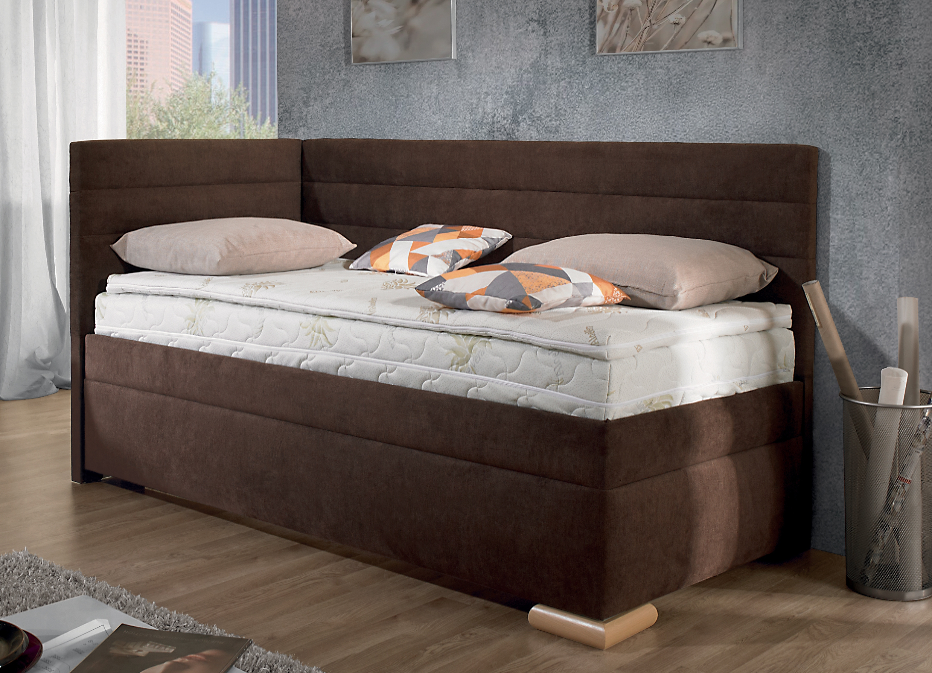 Postel VENETO BOXSPRING 100x200 cm, s čely - Nábytek Real
